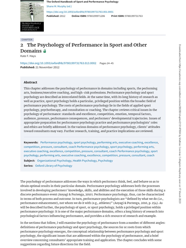 Chapter2 - The Psychology of Performance in Sport and Other Domains ...