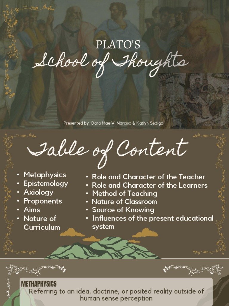 Platos School of Thoughts | PDF | Plato | Epistemology