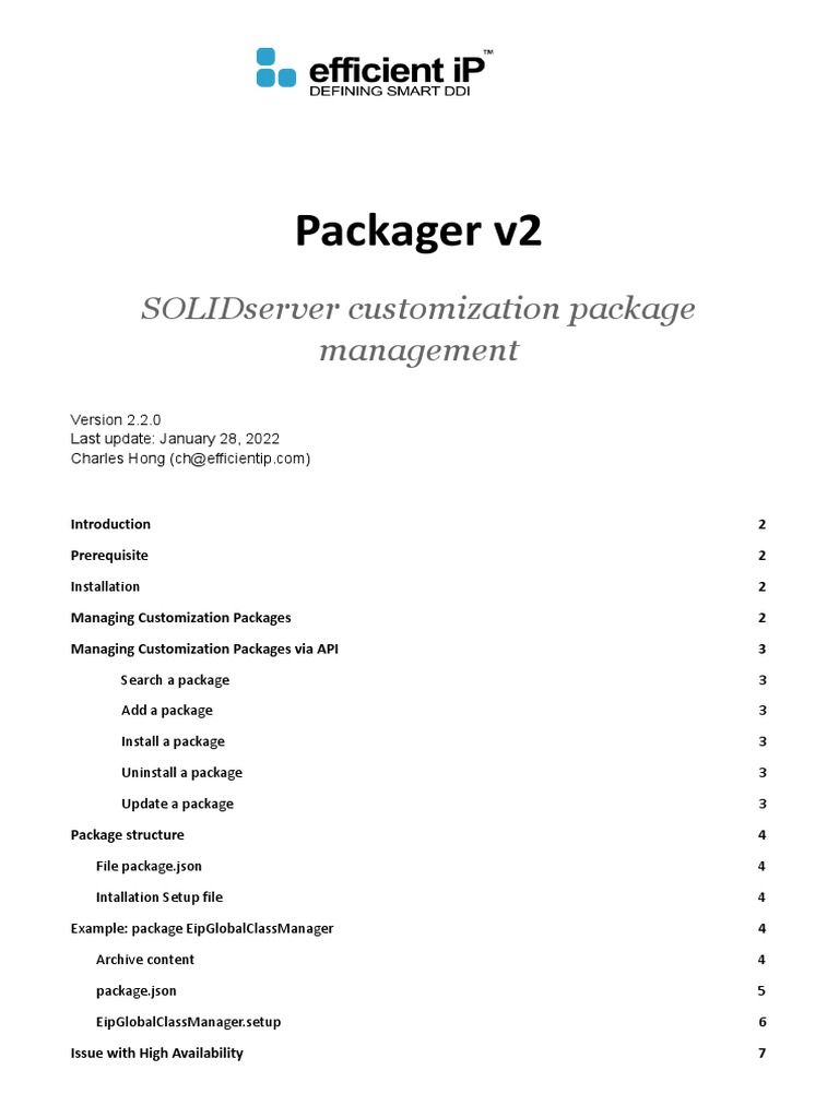 Manual of SOLIDserver Packager v2.2.0 | PDF | Installation (Computer Programs) | Computer File