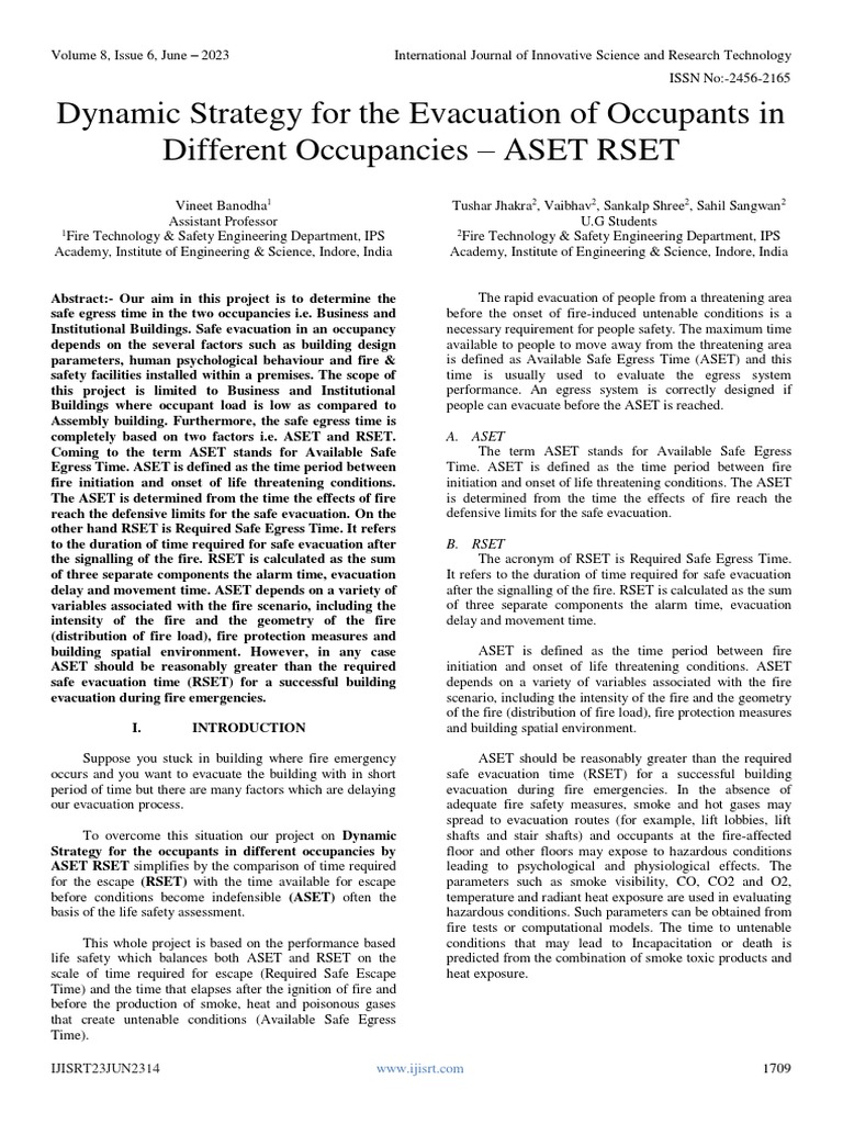 Dynamic Strategy For The Evacuation of Occupants in Different ...