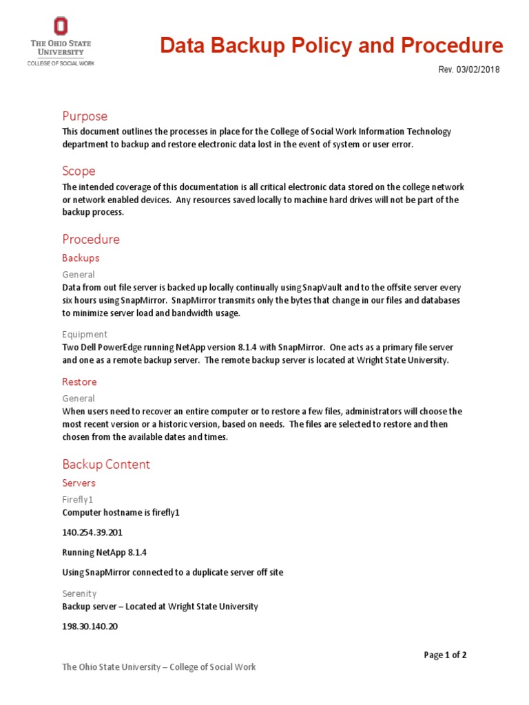 Backup Procedure 3 Pdf Backup Server Computing
