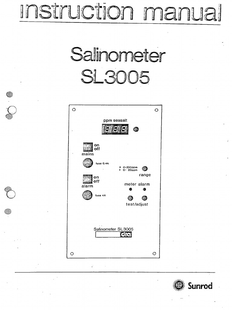Salinometer SL3005 | PDF