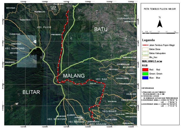 Peta Jalan Tembus Pujon-Wagir | PDF