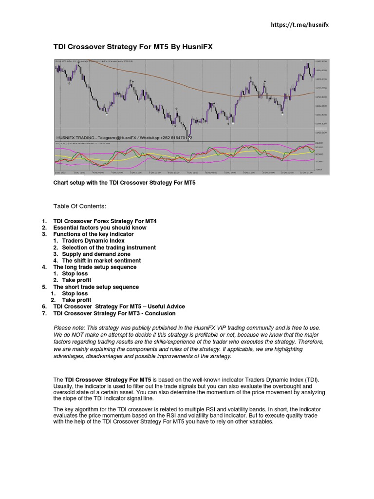 TDI Crossover Strategy for MT5 Guide | PDF | Market Trend | Financial Markets