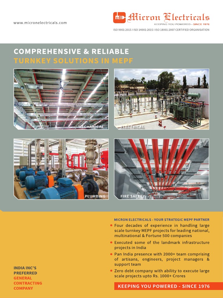 Micron Electricals Brochure 40P MEPF | PDF