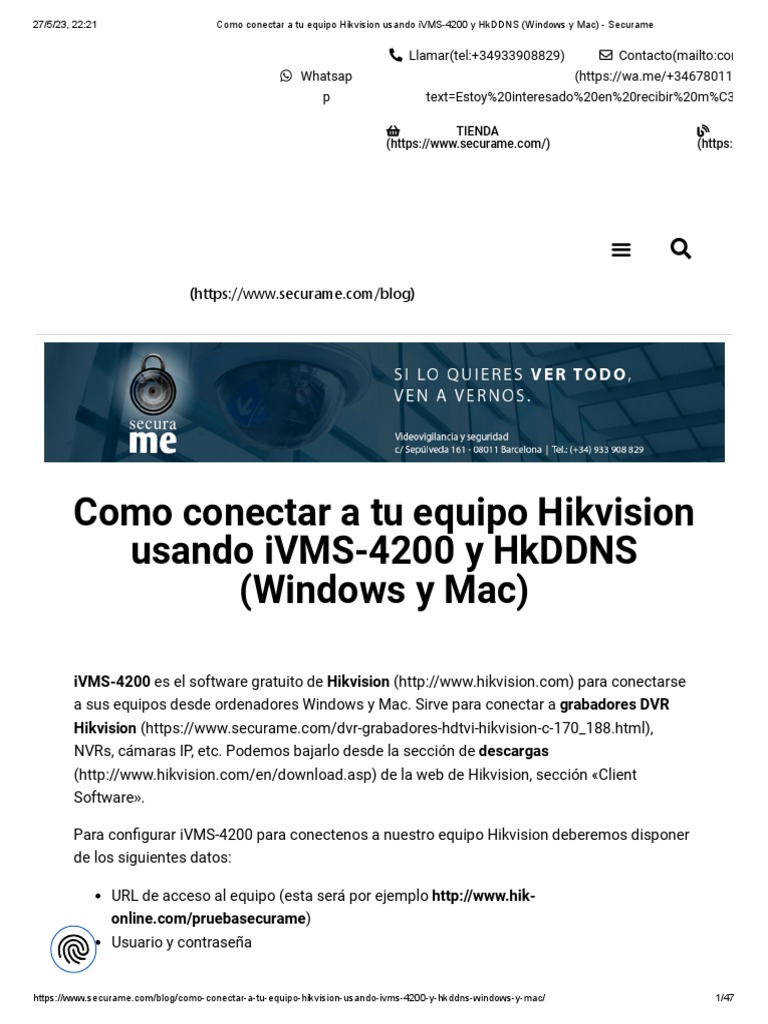 Conexión Hikvision iVMS-4200 y HkDDNS | PDF | Contraseña | Grabadora de vídeo digital