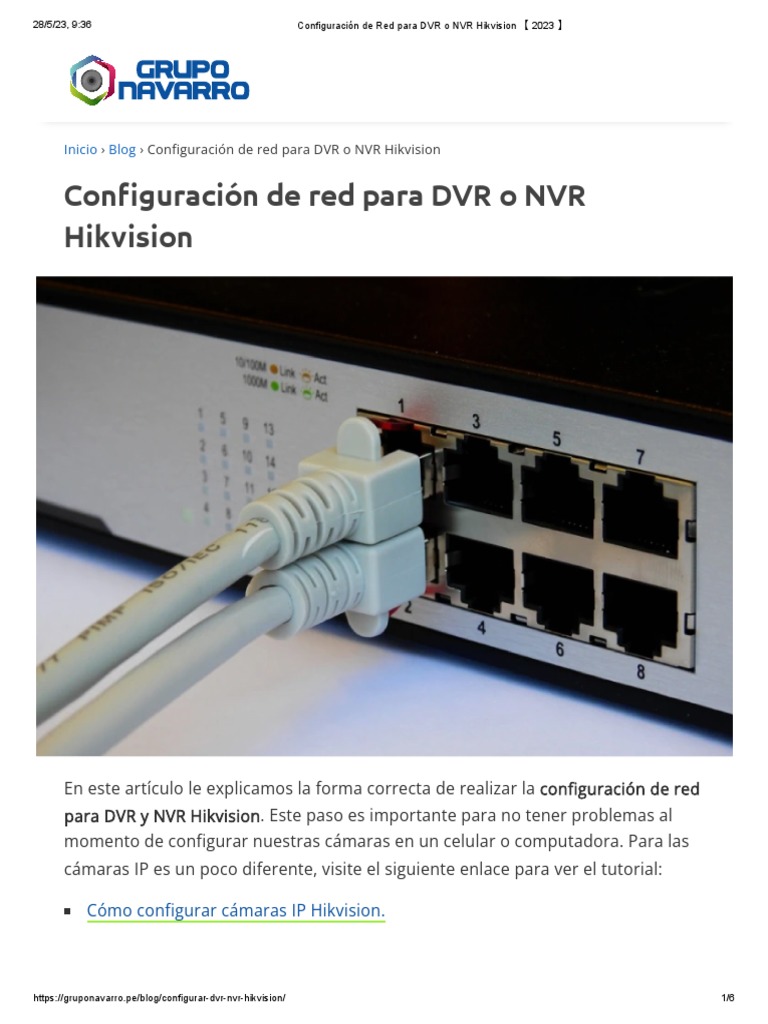 Configuración Red DVR/NVR Hikvision 2023 | PDF | Dirección IP | Redes ...