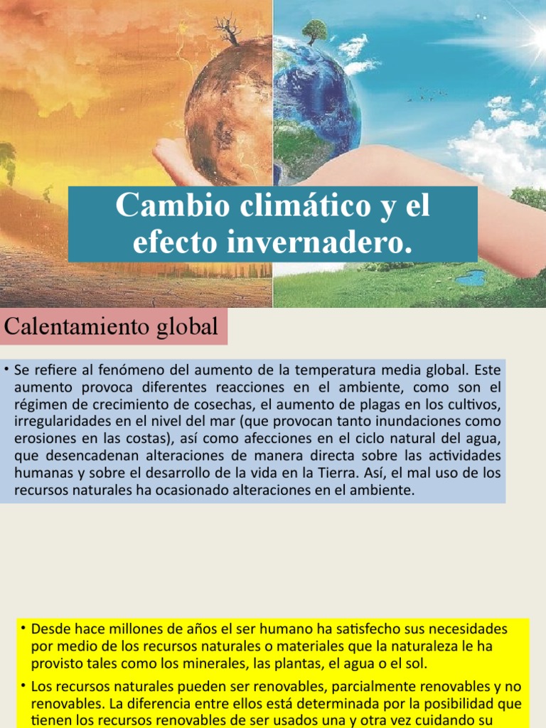 Cambio Climático Y Efecto Invernadero Pdf Gases De Efecto