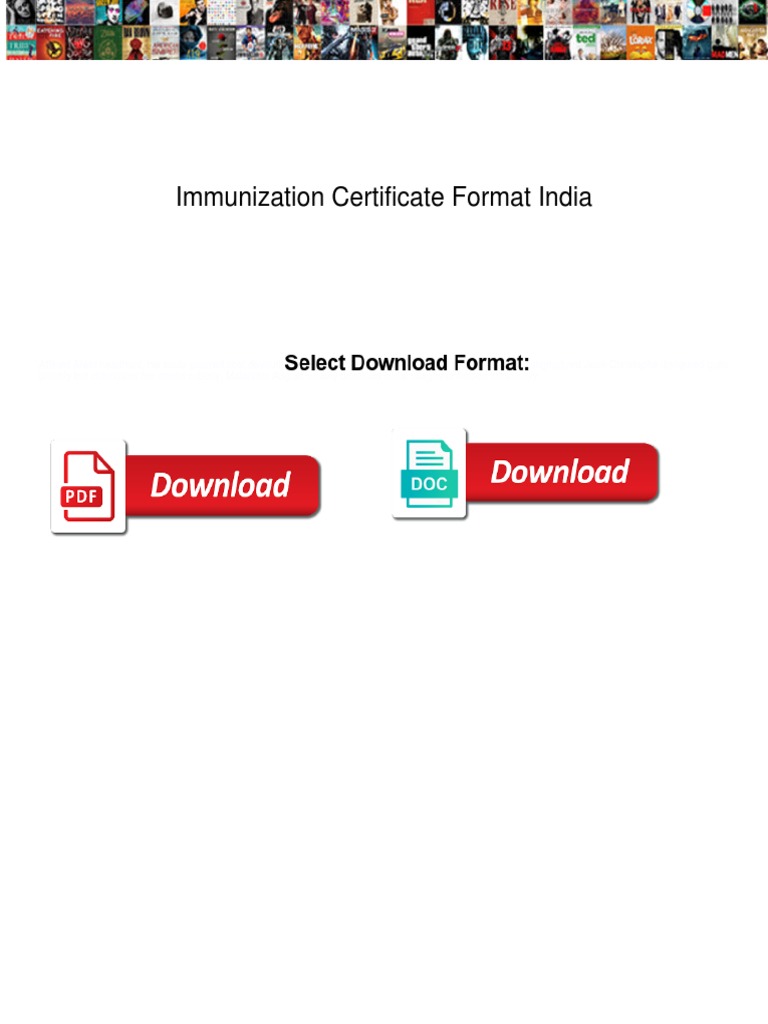 Immunization Certificate Format India | PDF | Vaccines | Vaccination