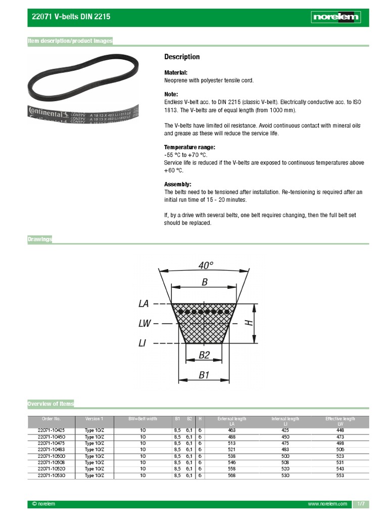 Din 2215 2 | PDF | Belt (Mechanical) | Materials Science