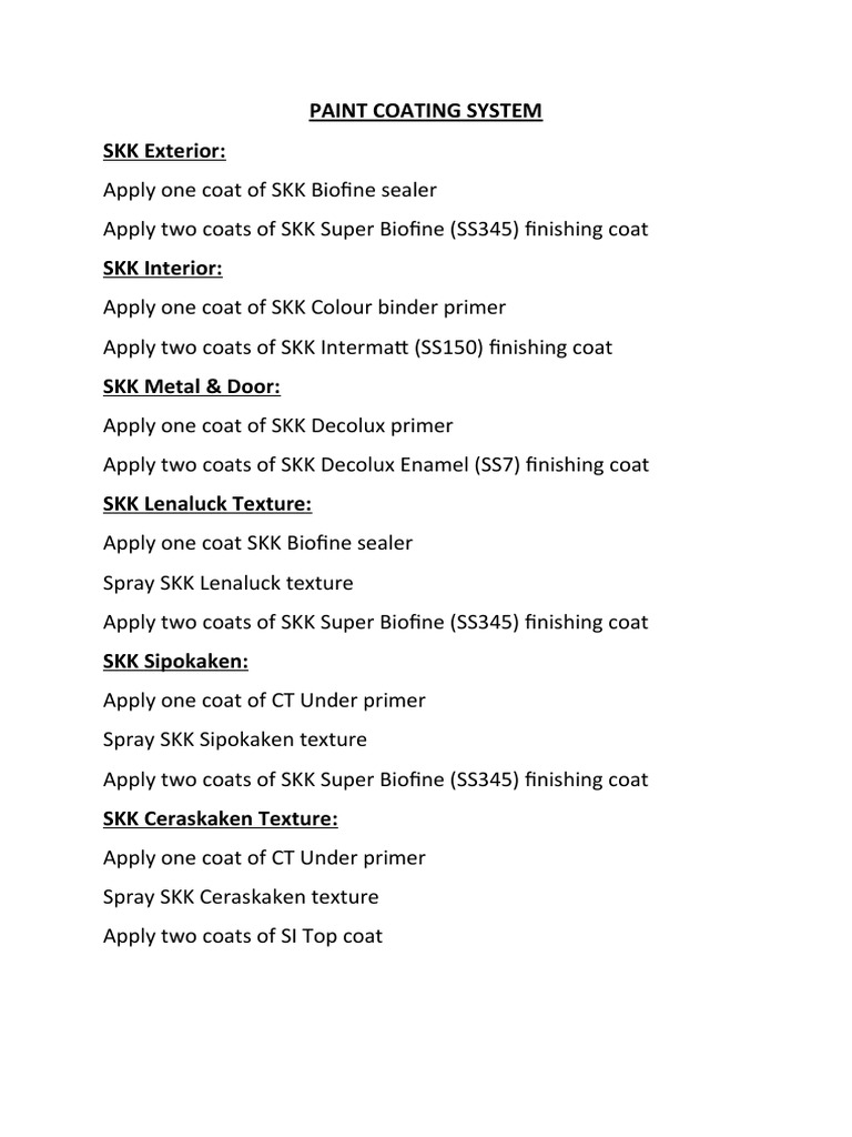 SKK Paint Coating Application Guide | PDF