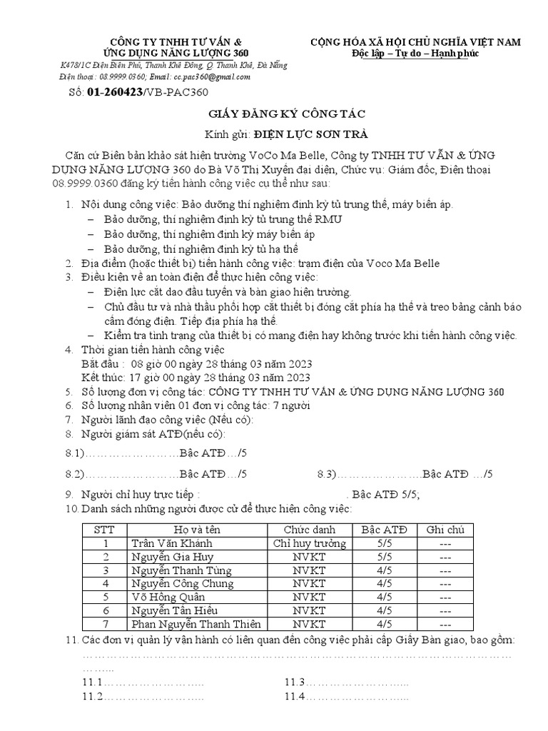 Dangky - Congtac - PAC360 1 | PDF