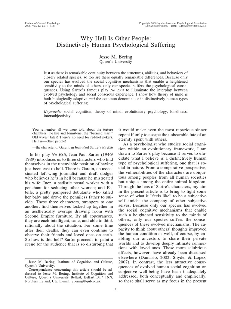 Why Hell Is Other People | PDF | Mind | Psychology