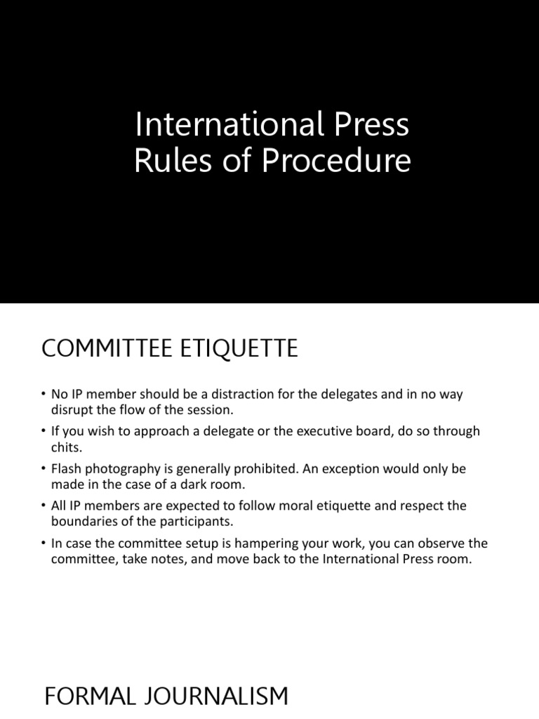 Ip Rules Of Procedure PDF News Communication