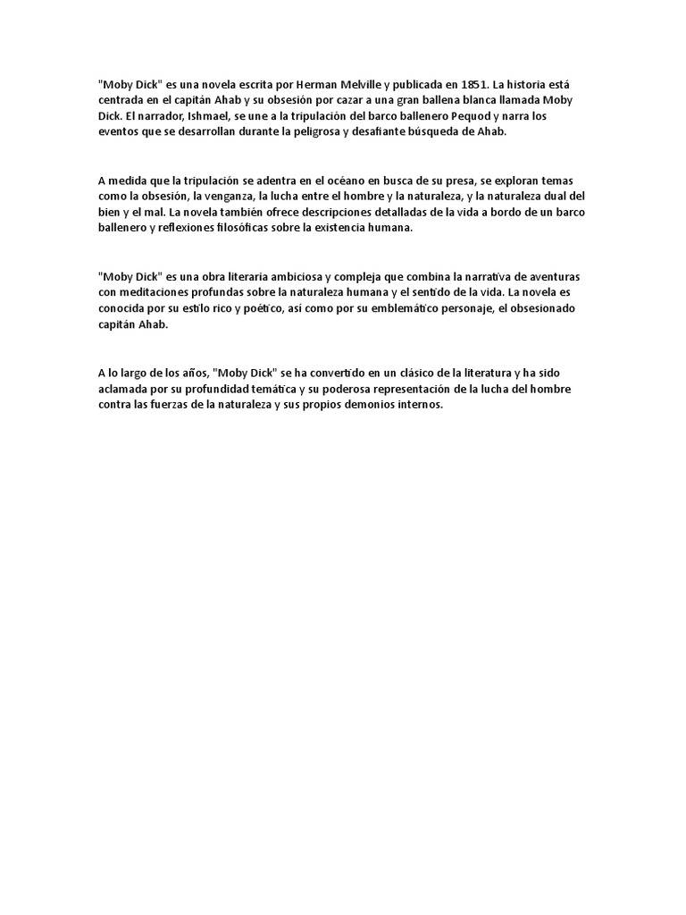 Resumen Moby Dick | PDF