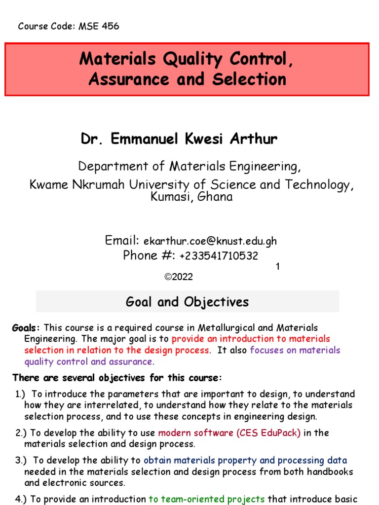 Materials Quality Control and Selection Guide | PDF | Strength Of ...