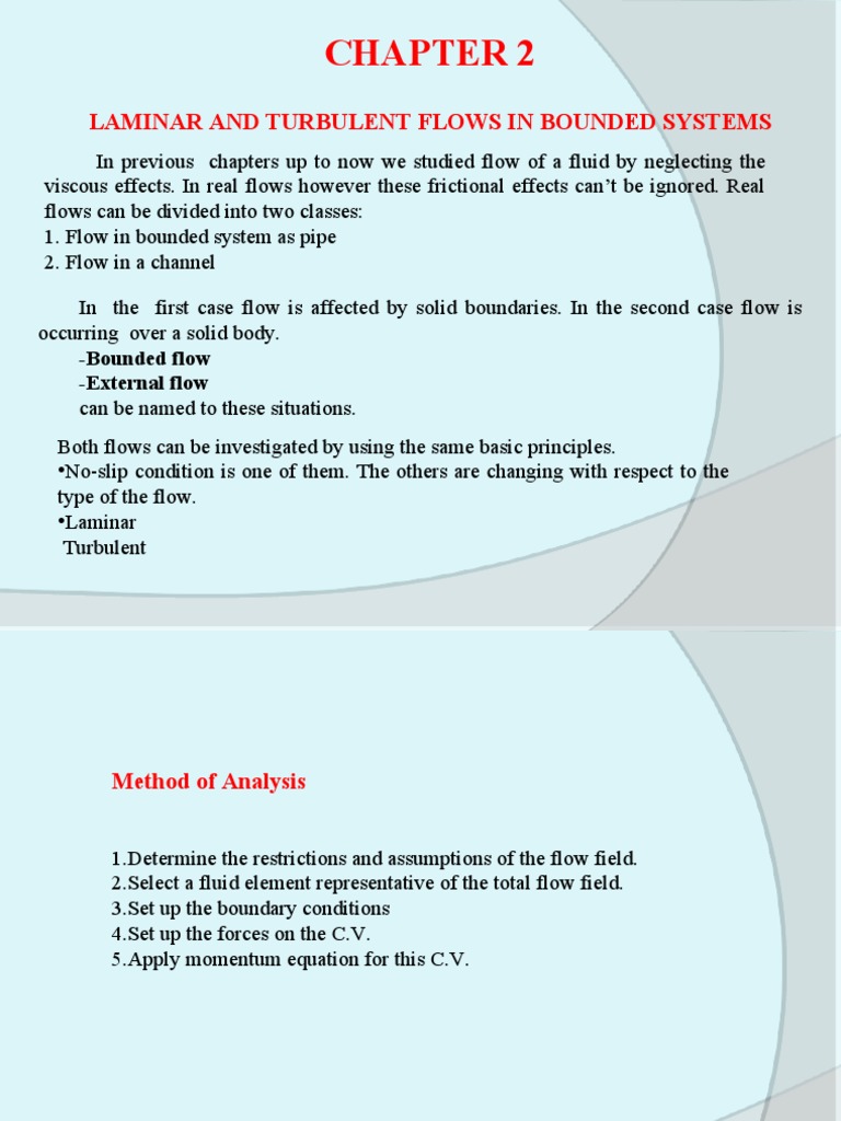 Chapter 2b (Laminar and Turbulent Flows in Bounded Systems) | PDF | Fluid Dynamics | Boundary Layer