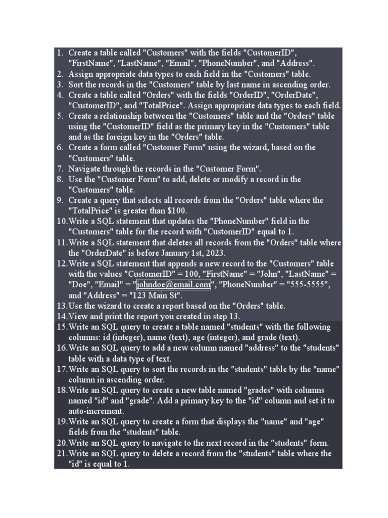 SQL Queries For Practical | PDF | Sql | Table (Database) SQL Queries For Practical | PDF | Sql | Table (Database)