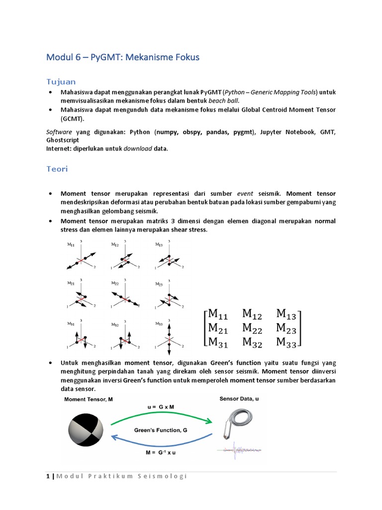 Modul 06 - PyGMT Mekanisme Fokus | PDF