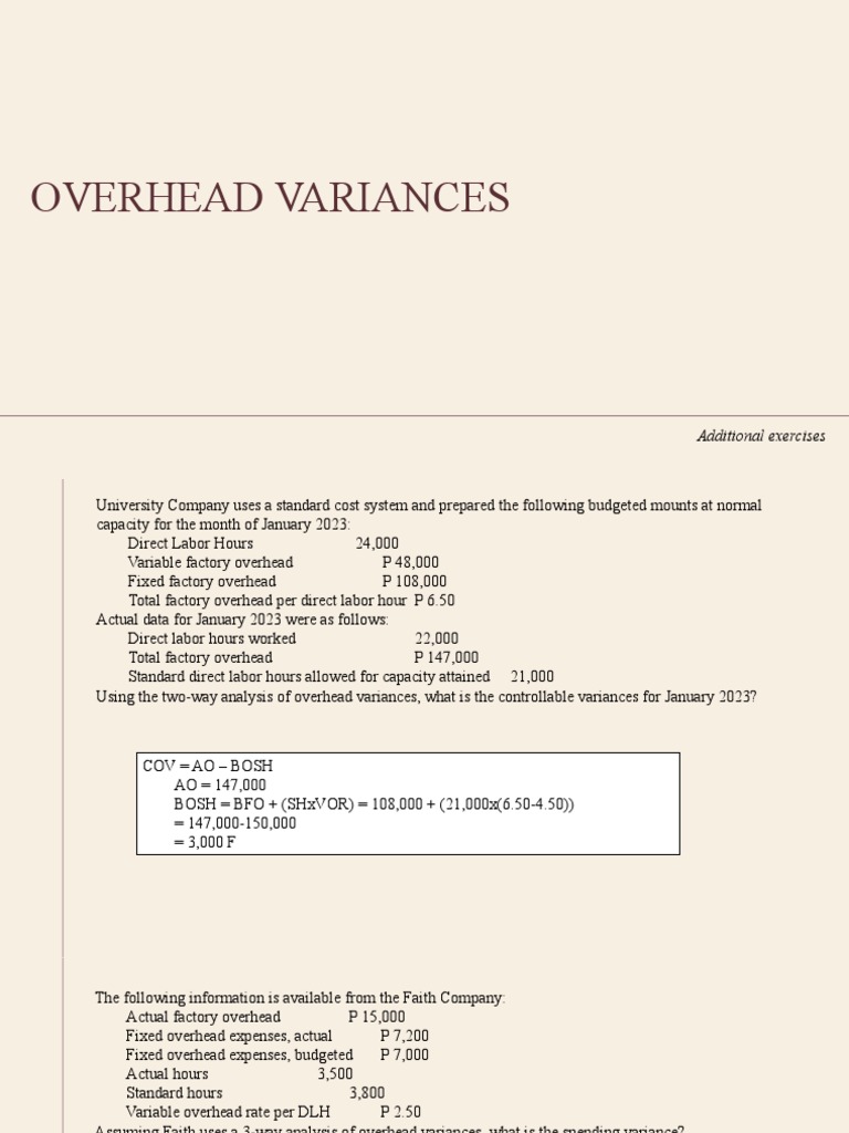 Overhead Variances | PDF | Variance | Financial Economics