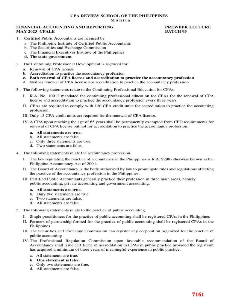 7161 - FAR Preweek Theory | PDF | International Financial Reporting Standards | Fair Value