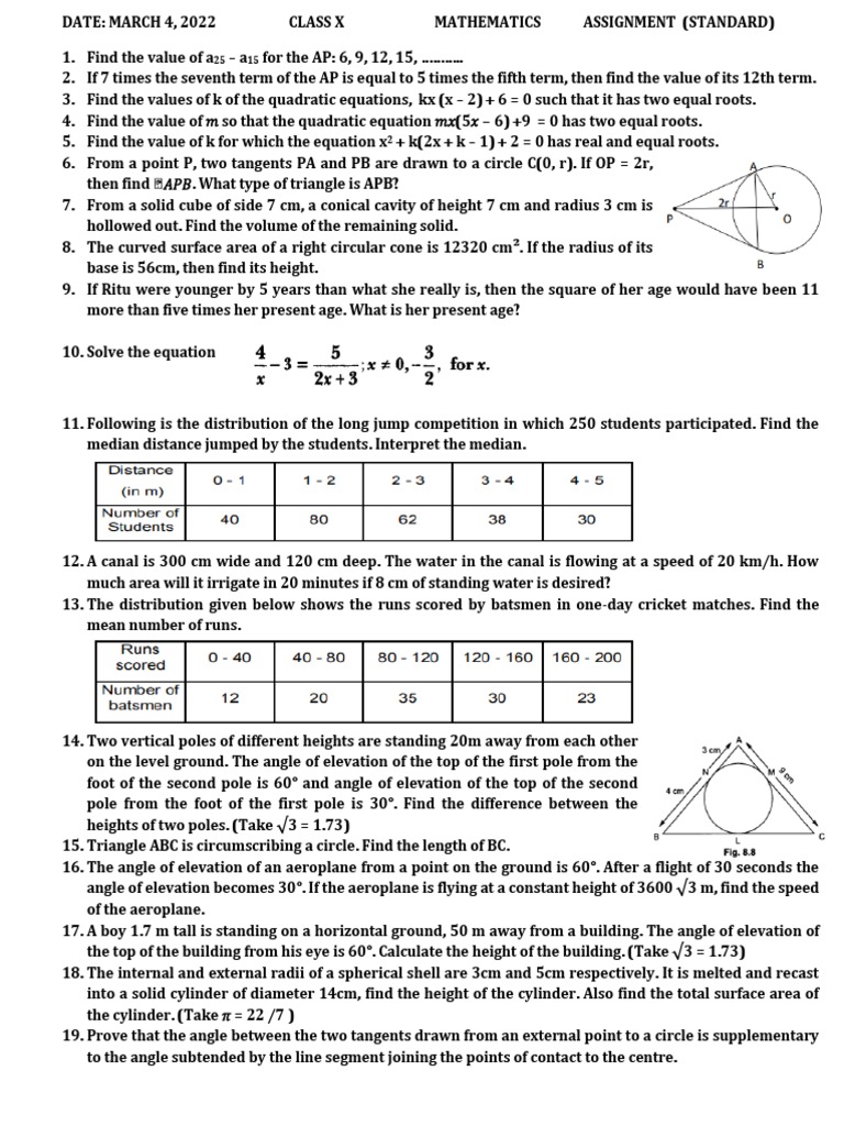 X Standard Assignment | PDF | Bakery | Circle