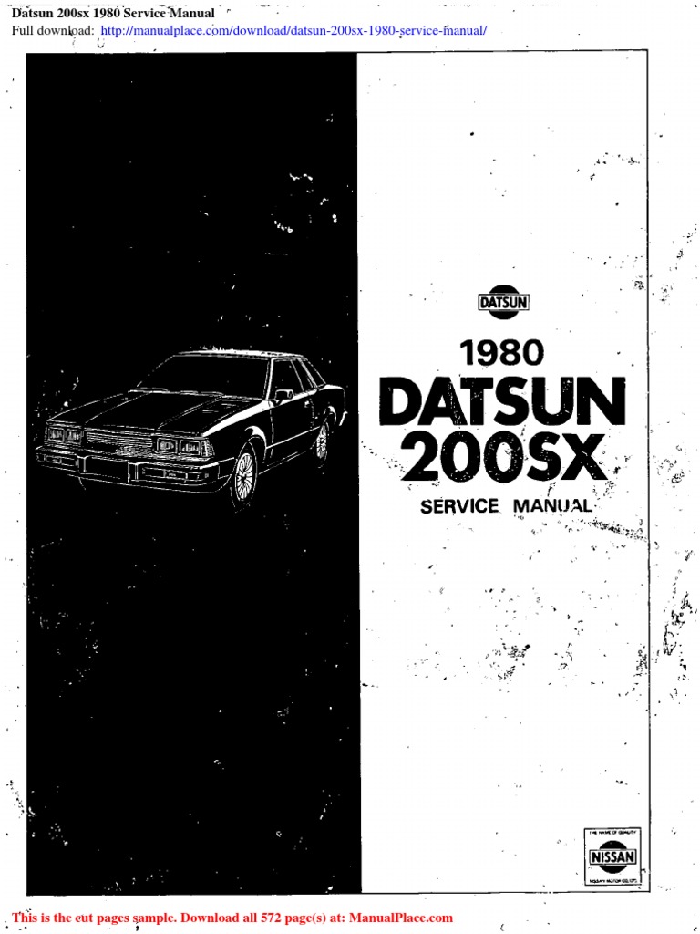 Datsun 200sx 1980 Service Manual | PDF | Axle | Manual Transmission