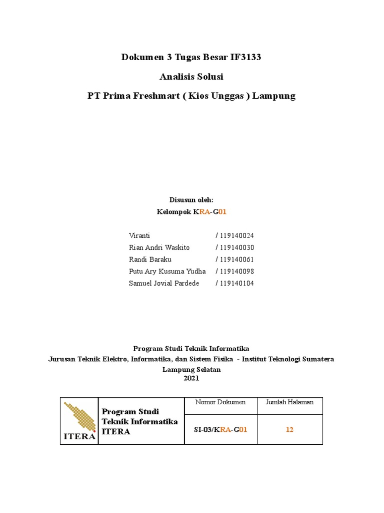 Dokumen 03 - Analisis Solusi | PDF