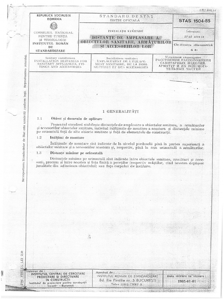 STAS 1504-85_Grupuri sanitare_distante de amplasarea obiectelor ...