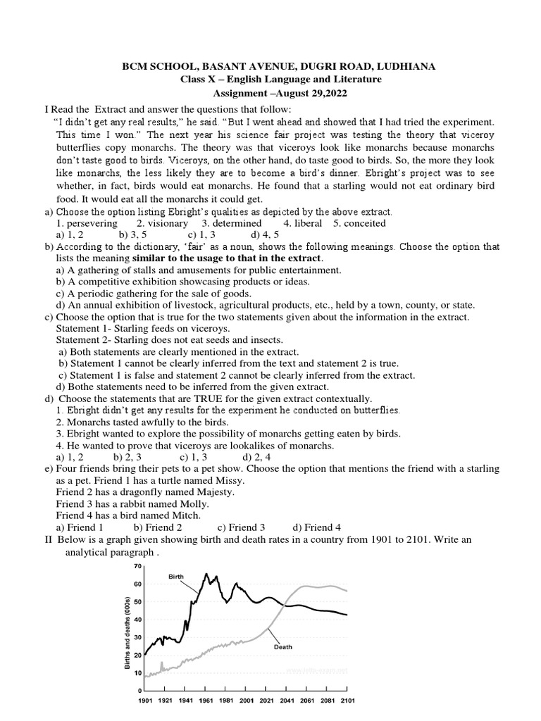 Assignment Class X | PDF | Cognition | Cognitive Science