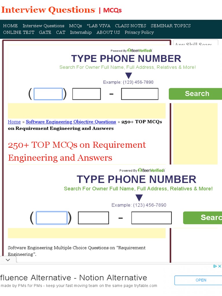 engineeringinterviewquestions-mcqs-on-requirement-engineering-answers | PDF | Use Case ...