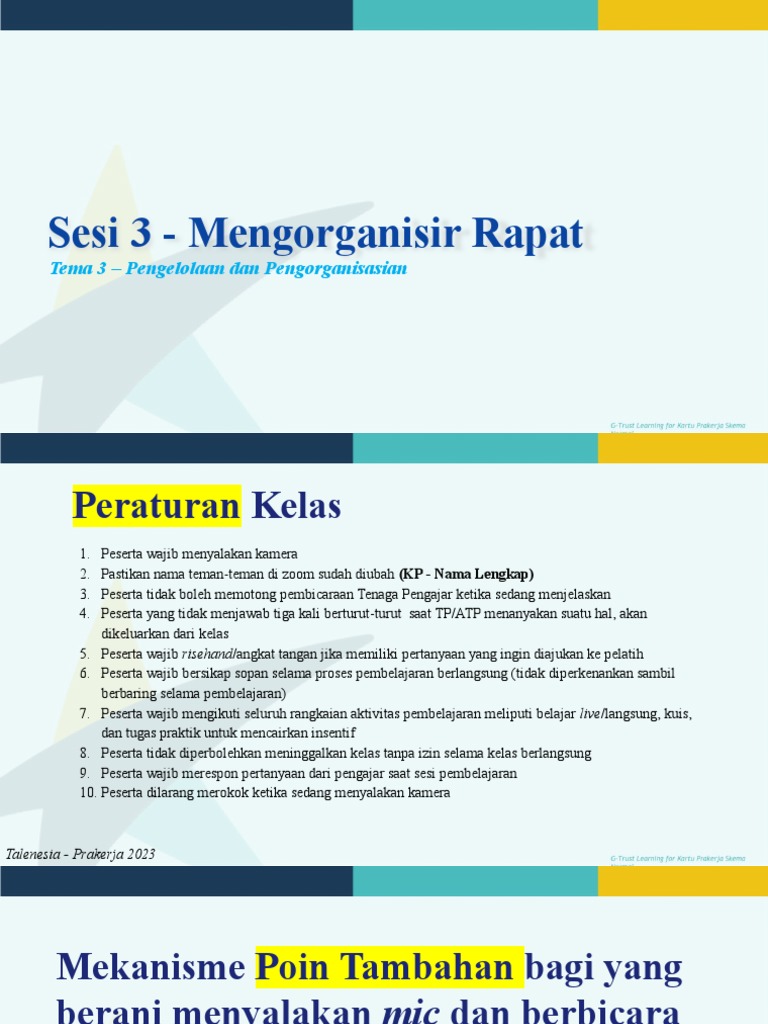 Sesi 3 - Mengorganisir Rapat | PDF | Karier & Perkembangan