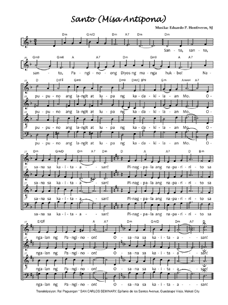 Santo (Misang Antipona Revised) | PDF