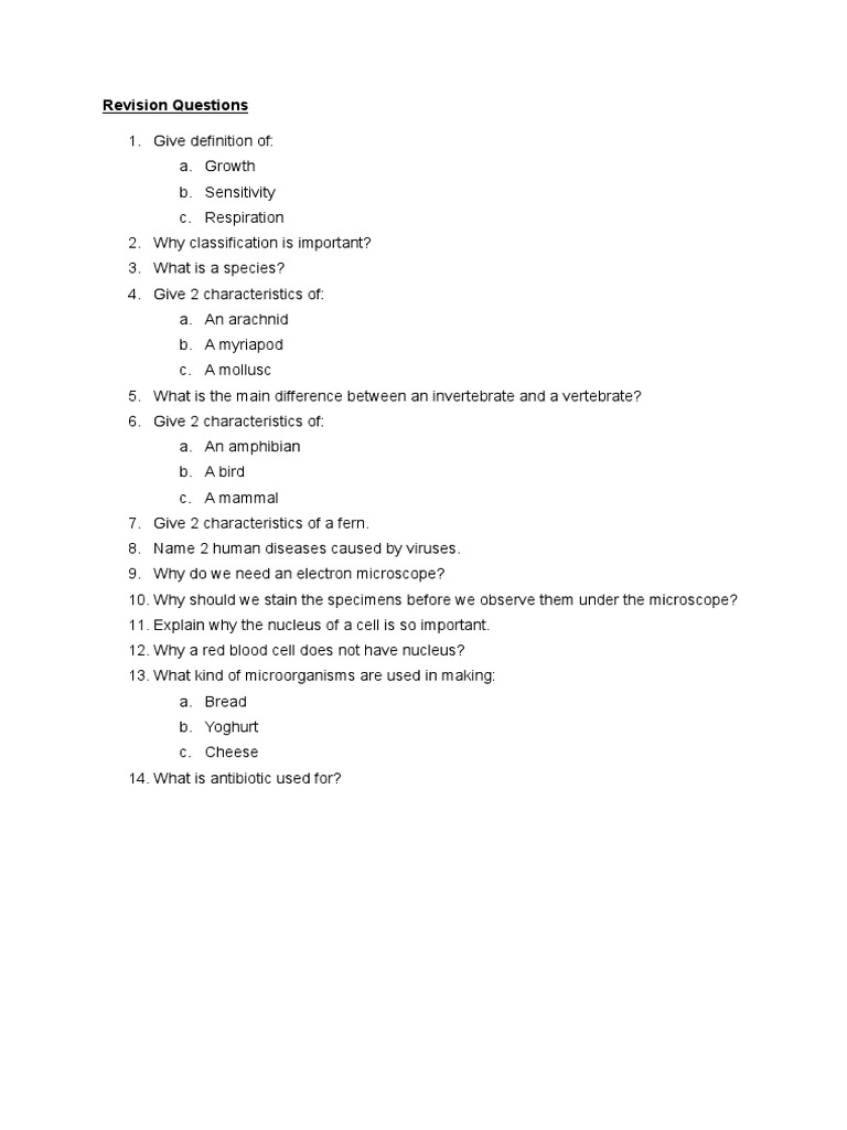 Revision Questions Sec 1 | PDF