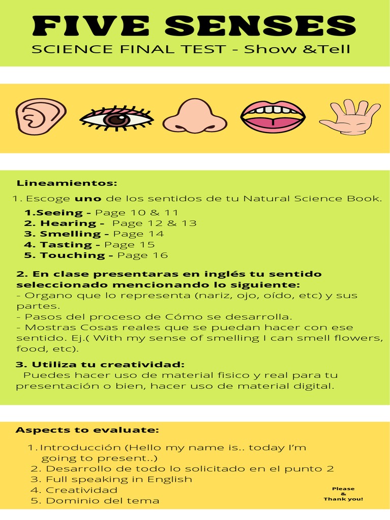 5 Senses Science Infographic | PDF | Estudios de idiomas extranjeros
