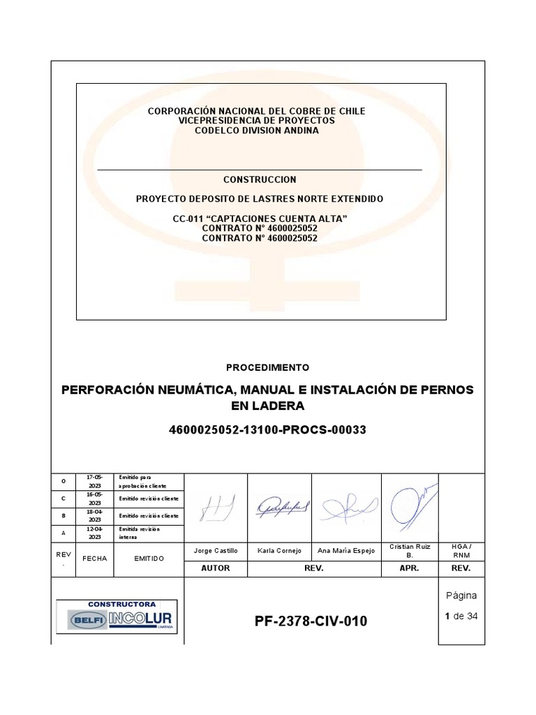 Pf-2378-Civ-010 Rev - 1 Perforación Neumática, Manual e Instalación de ...