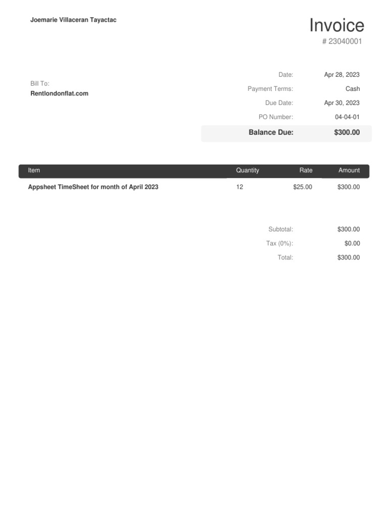 Invoice # 23040001 | PDF