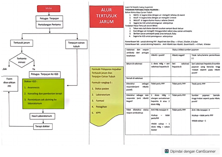 Alur Pajanan Tertusuk Jarum Dan Cairan Tubuh | PDF
