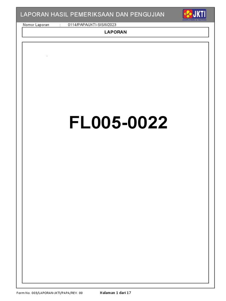Laporan FL005-0022 | PDF