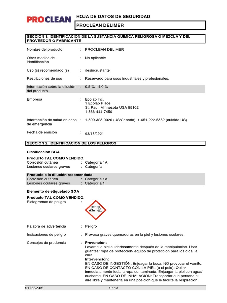 Proclean Delimer | PDF | Reciclaje | Residuos