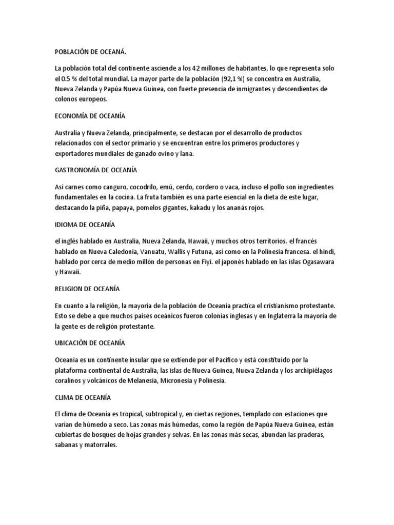 Triptico Oceaná | PDF | Oceanía | Ciencias de la Tierra