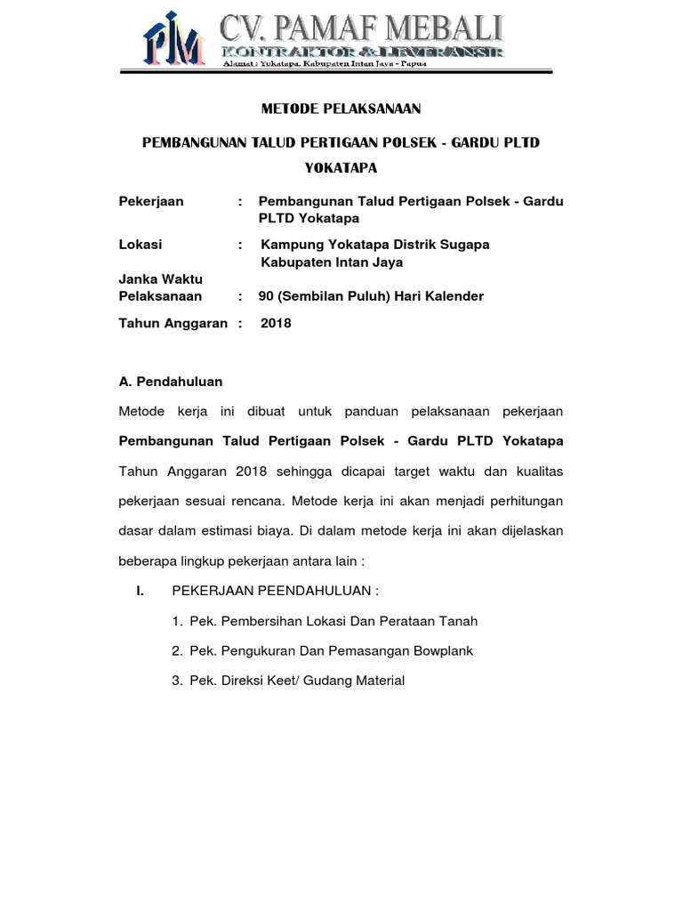 Metode Pembangunan Talud Yokatapa | PDF | Sains & Matematika