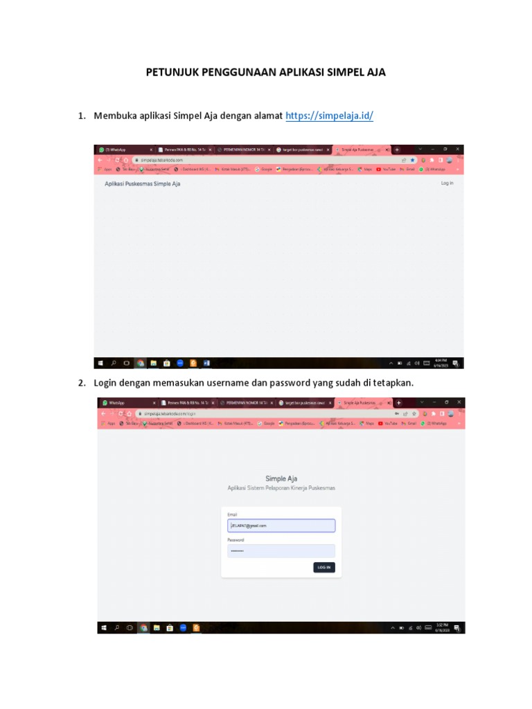 Panduan Penggunaan Aplikasi Simpel Aja | PDF