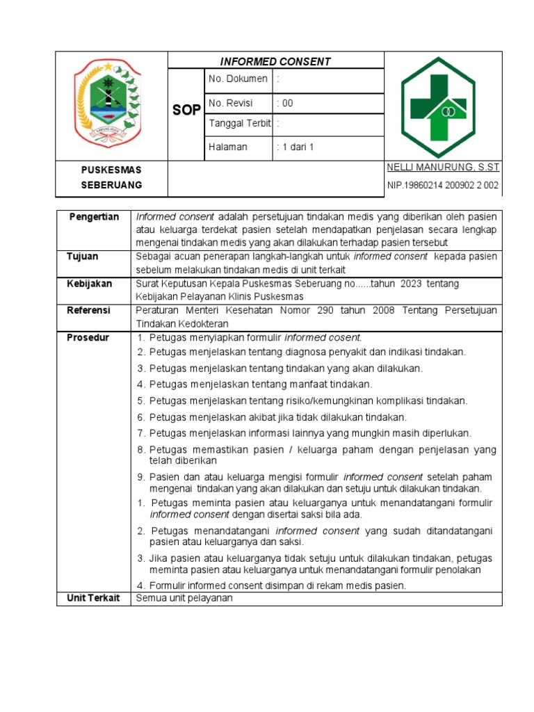 SOP Informed Consent | PDF