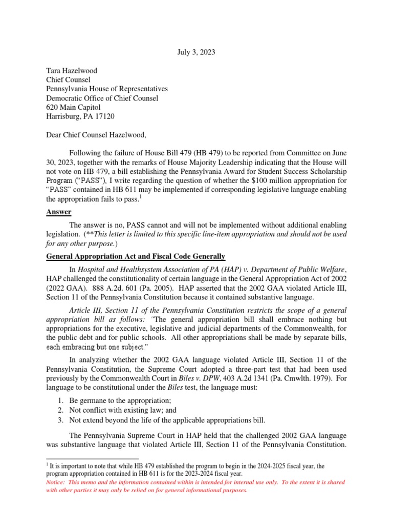 Letter Regarding PASS Program | PDF | Article Three Of The United ...