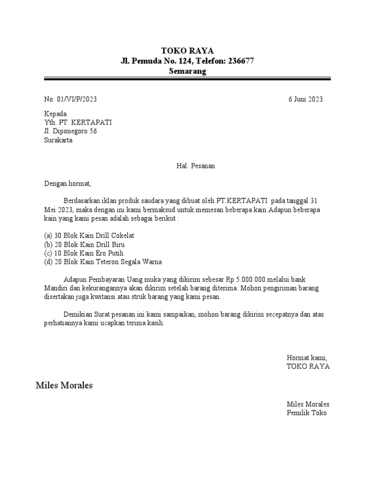 Surat Semi Block Style Rangga B.P | PDF