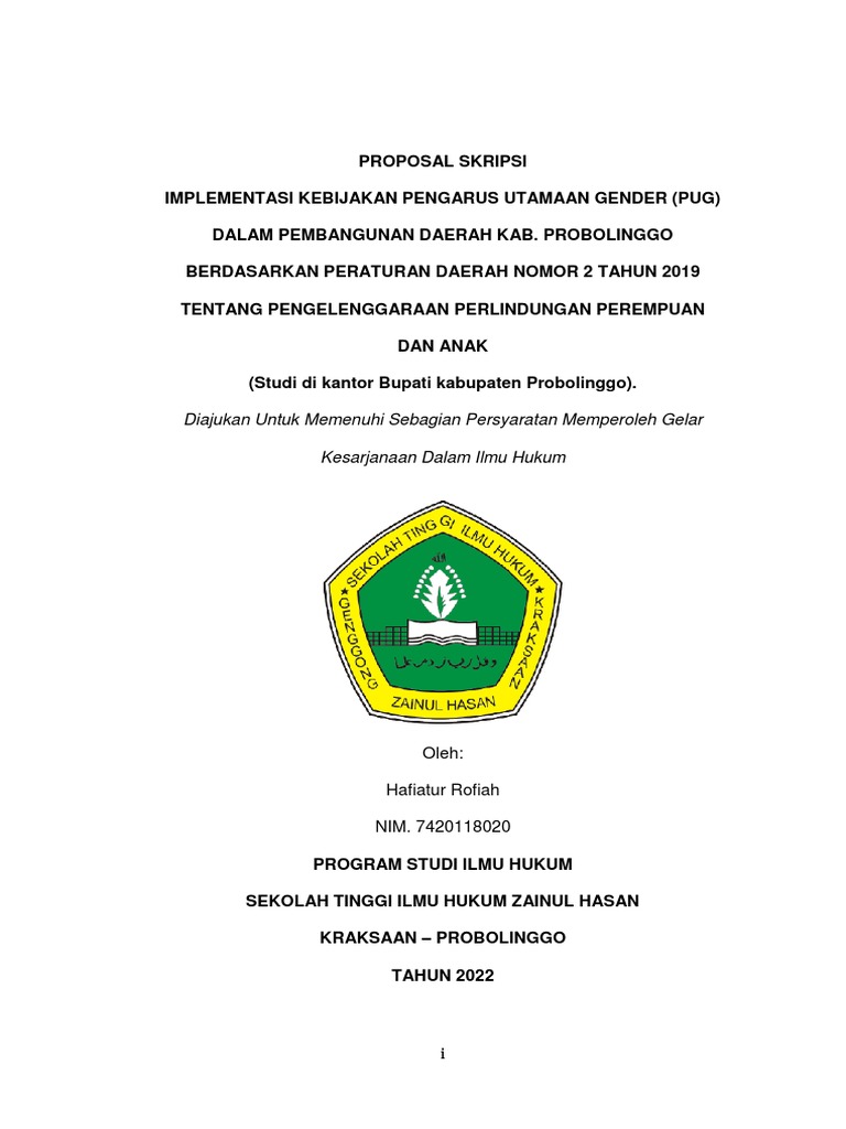 Proposal Skripsi Sekolah Tinggi Ilmu Hukum Zainul Hasan | PDF | Ilmu Sosial