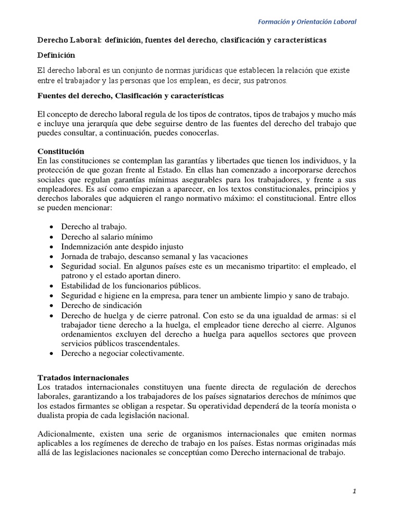 Formación y Orientación Laboral | PDF | Derecho laboral | Relaciones laborales