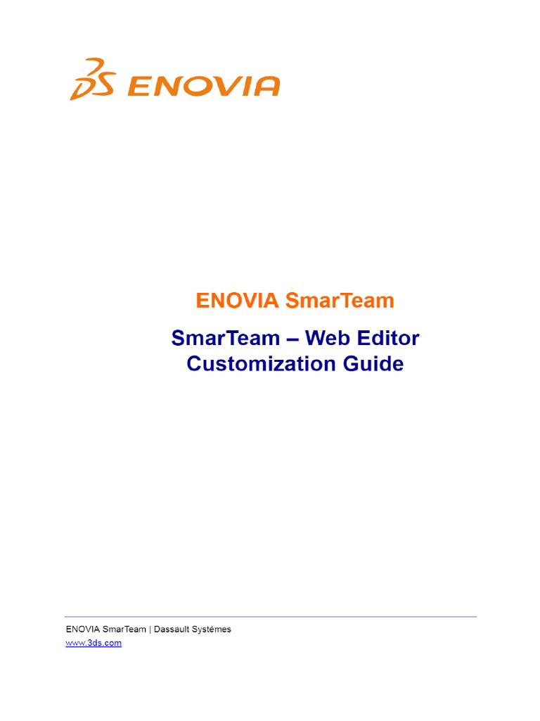 SmarTeam-Web Editor Customization Guide - Copie | PDF