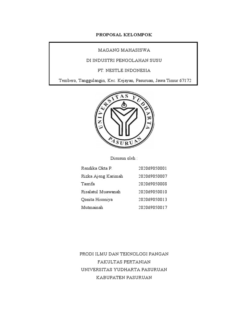 Contoh Proposal Magang | PDF